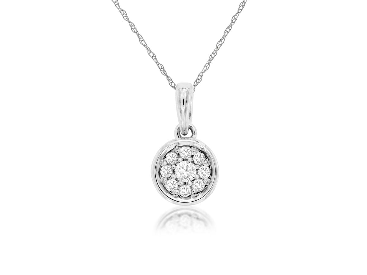 Round Diamond Cluster Design Pendant